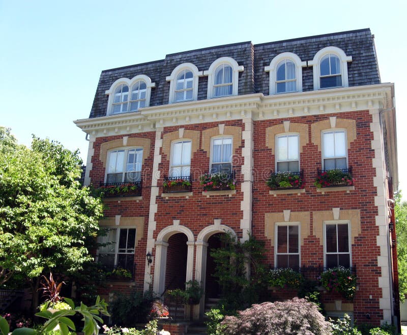 Brick Duplex Apartments stock photo. Image of summer, reality - 405612