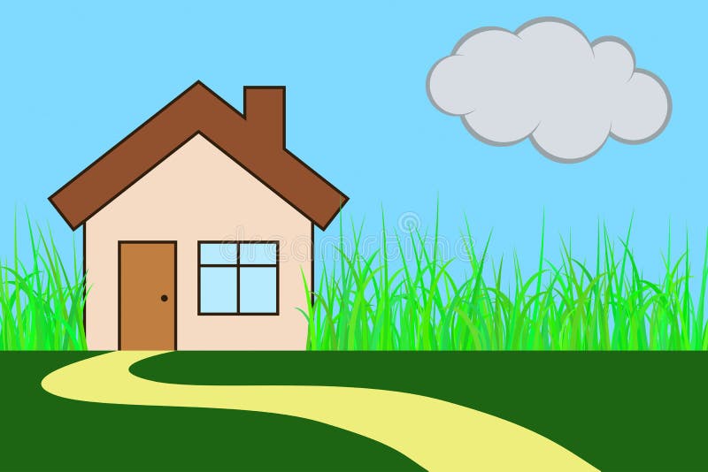 Path to house stock illustration. Illustration of green - 17120238