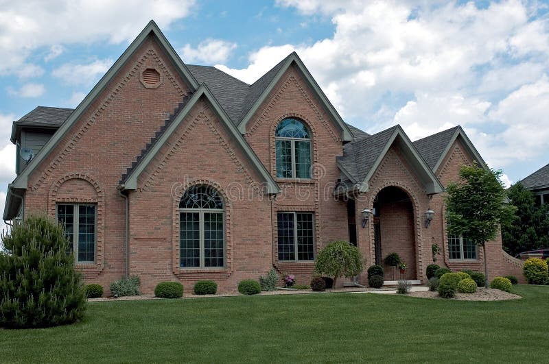 Luxury Brick Stone House stock photo. Image of market - 24865254