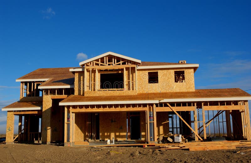 Large House Under Construction Stock Image - Image of formation, roof ...