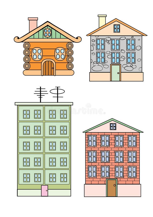 House stock vector. Illustration of craft, drawing, stylistic - 8956403