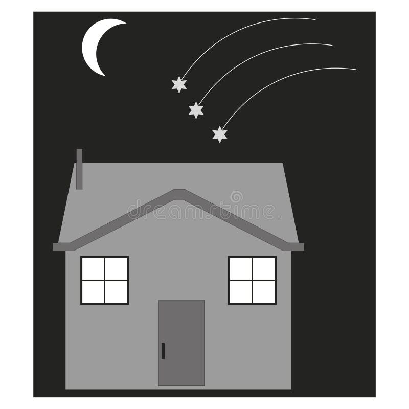 House in Abstract Style. Star Icon. Vector Illustration. Stock Image ...
