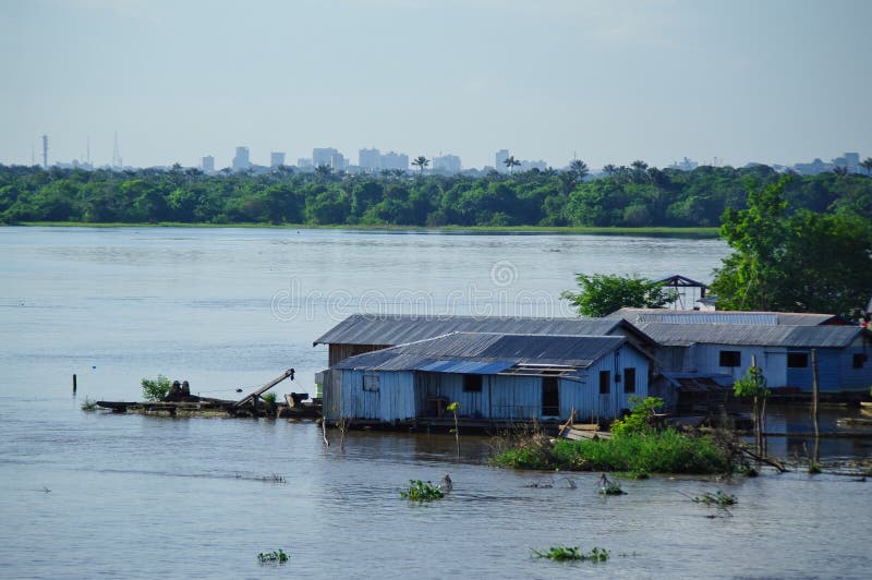 House on the Amazon river stock photo. Image of harbor - 75064276