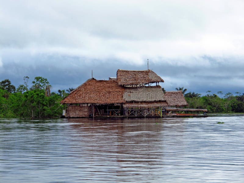 The House in Amazon River in Peru, South America Stock Photo - Image of ...