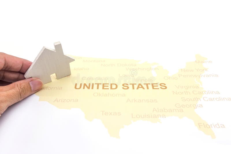 House on a American Map. Business House Concept Stock Image - Image of ...