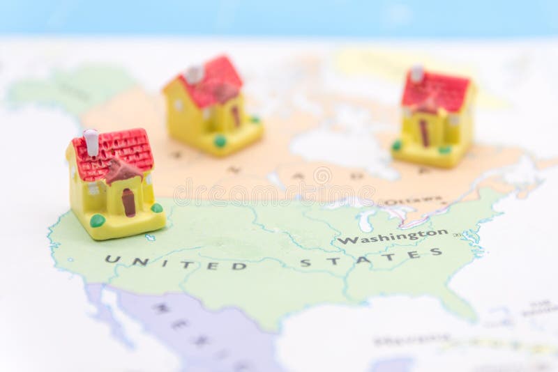 House on a American Map. Business House Concept Stock Photo - Image of ...