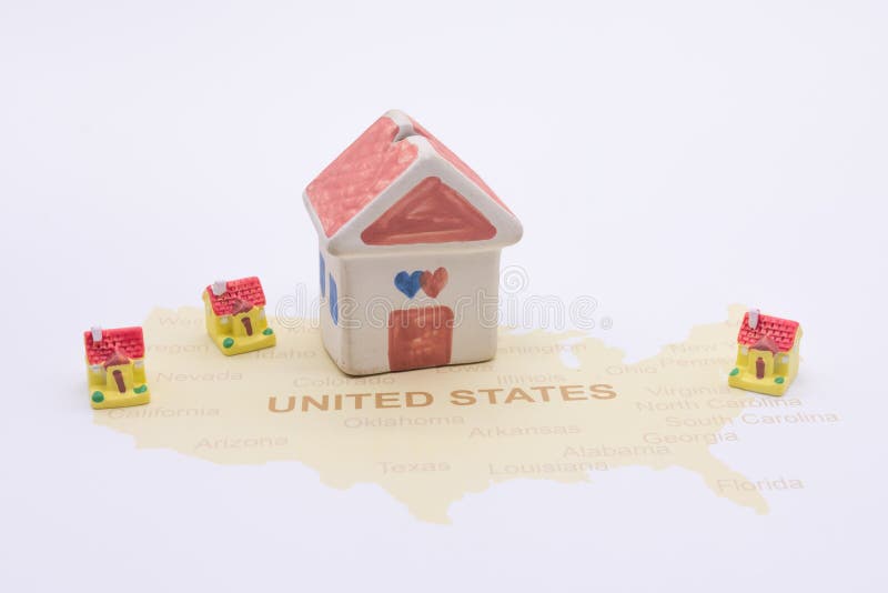 House on a American Map. Business House Concept Stock Image - Image of ...