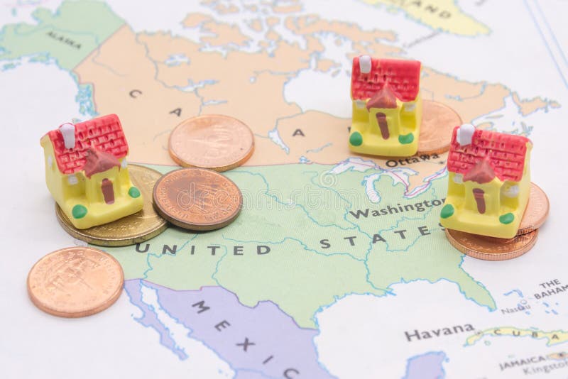 House on a American Map. Business House Concept Stock Image - Image of ...