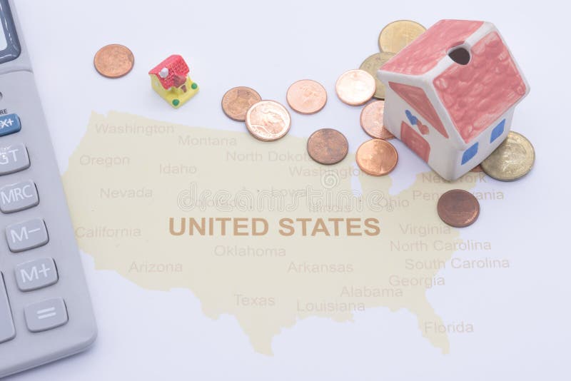 House on a American Map. Business House Concept Stock Image - Image of ...