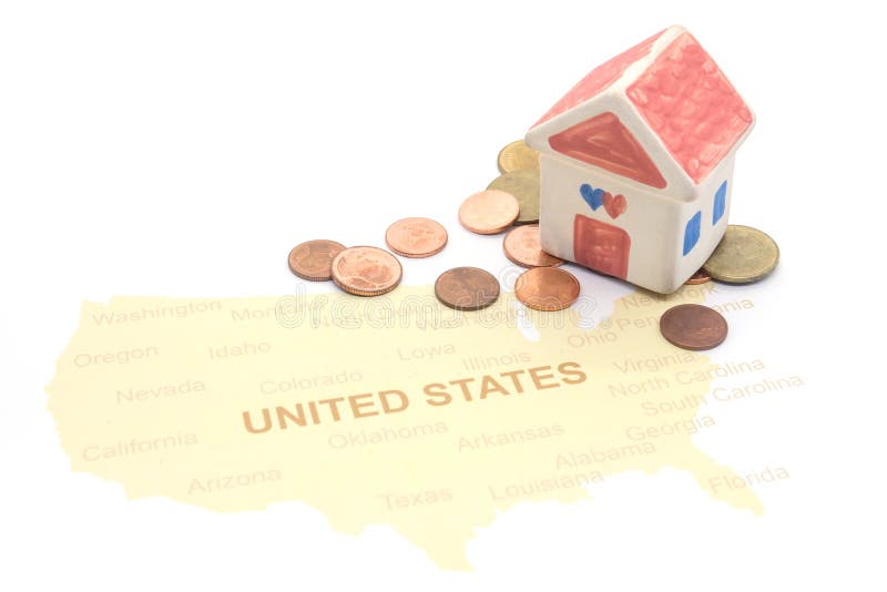 House on a American Map. Business House Concept Stock Photo - Image of ...