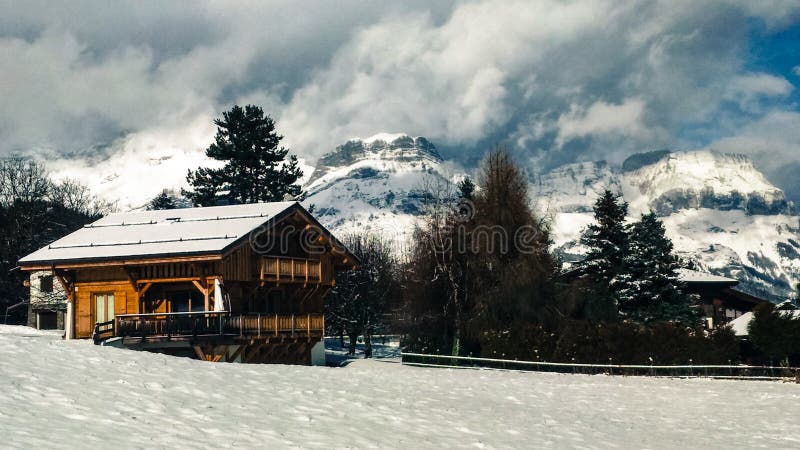A House on the Alps Mountain Stock Photo - Image of amps, cold: 97483540