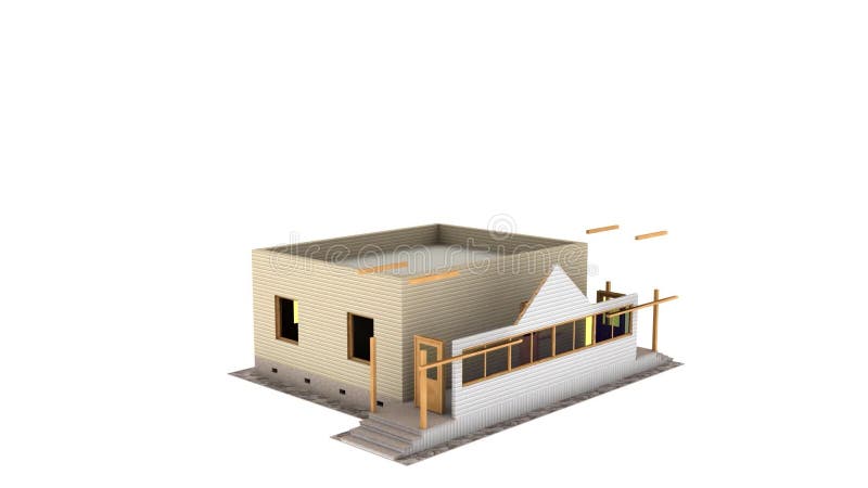 Build Structure. Time-lapse 3d Animation Showing a Process of Building ...