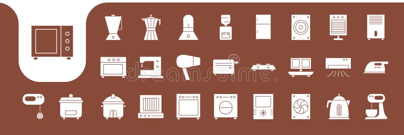 House Appliances Modern Flat Icon Set Collection Vector Design Stock ...