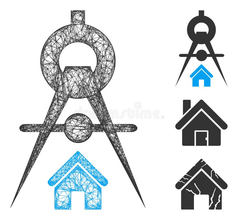 House Architecture Polygonal Web Vector Mesh Illustration Stock ...