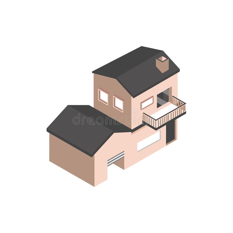 House Architecture Urban Building Isometric Style Stock Vector ...