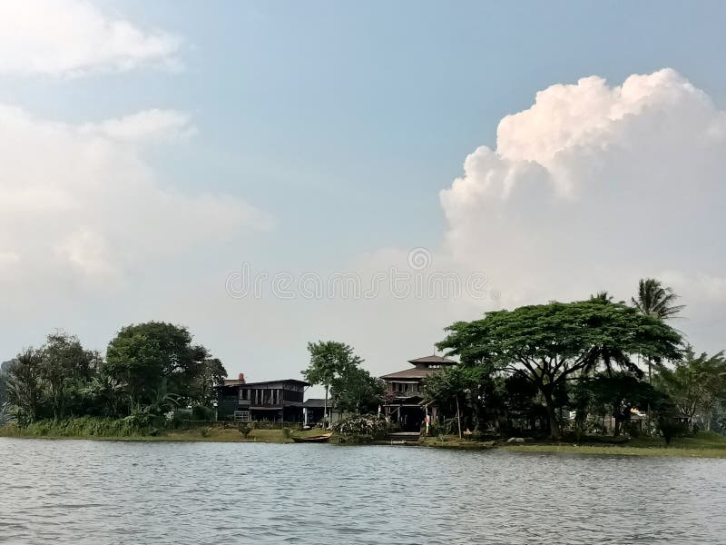 House around lake stock image. Image of view, lake, water - 272726843