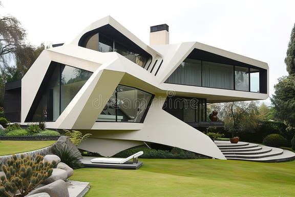 House with an Asymmetrical Facade, Bold Angles, and Unexpected Curves ...
