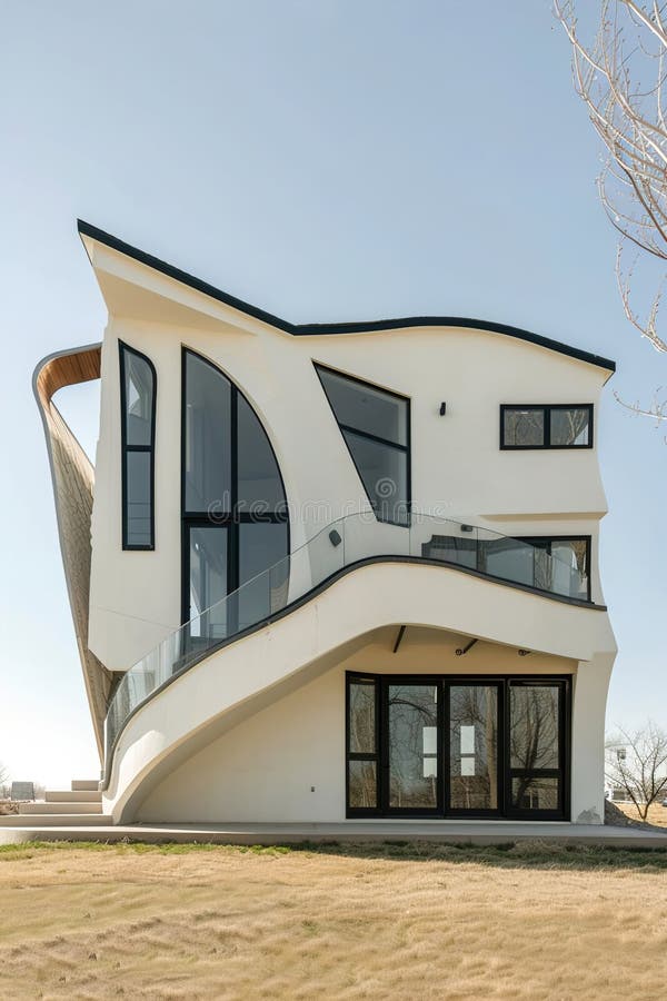 House with an Asymmetrical Facade, Bold Angles, and Unexpected Curves ...