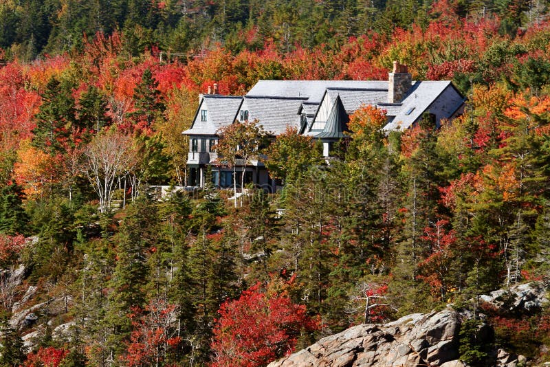 House in autumn forest stock photo. Image of forest, foliage - 3417046