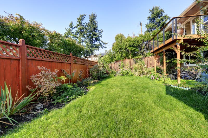 House backyard view stock image. Image of wooden, porch - 42181677