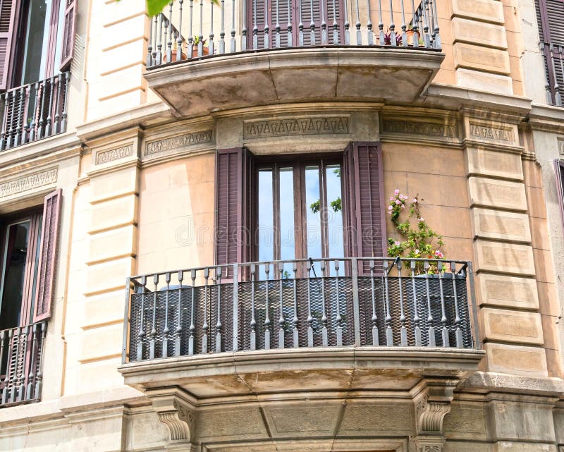 Balconies of European-style Building in Sunny Afternoon Stock Photo ...