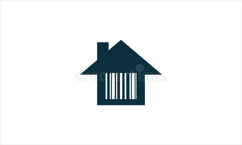 House Barcode Icon Logo Vector Template Illustration Design Stock ...