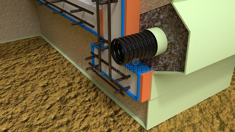 House Base Drain System. Design Industrial 3D Rendering Stock ...