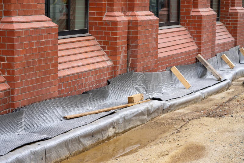 House Base is Newly Insulated from Moisture Stock Image - Image of ...