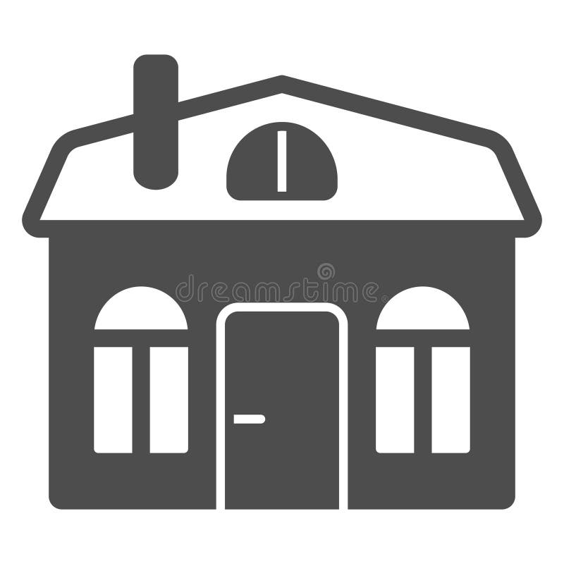 House with Big Windows Solid Icon, House and Interior Concept. Vector ...