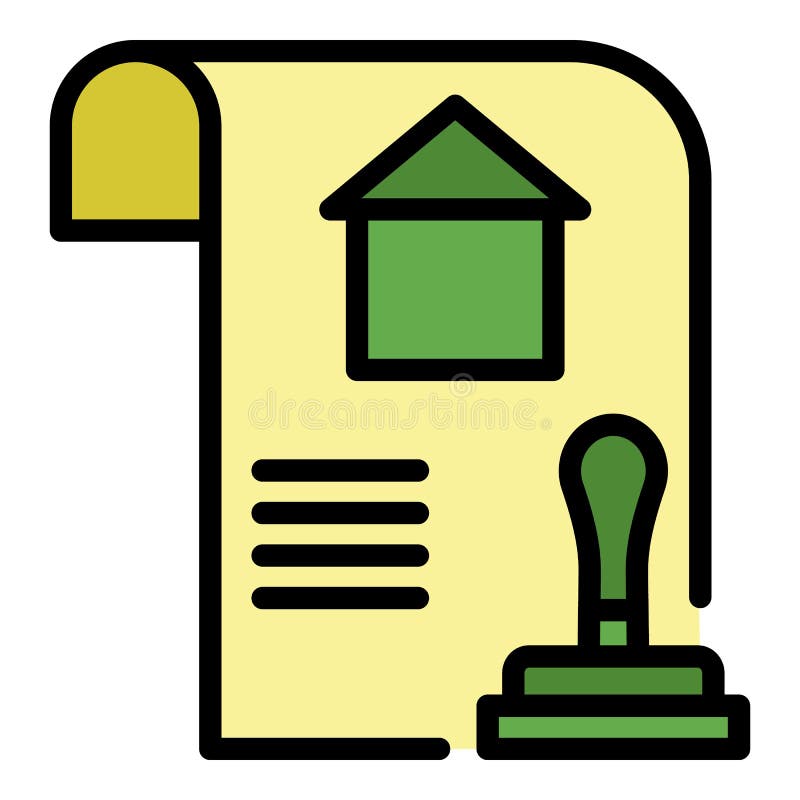 House Bill Icon Color Outline Vector Stock Vector - Illustration of ...