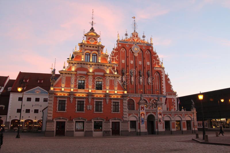 House of the Blackheads, Riga, Latvia Stock Photo - Image of town ...