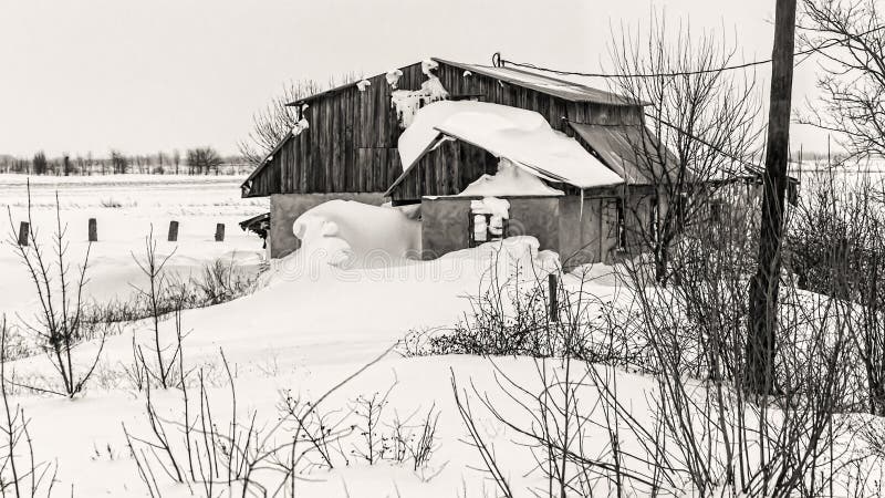 A house after blizzard stock photo. Image of warm, field - 37571282