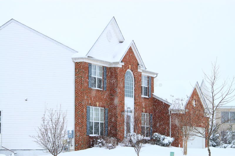 House in Blizzard stock photo. Image of rent, winter - 51051190