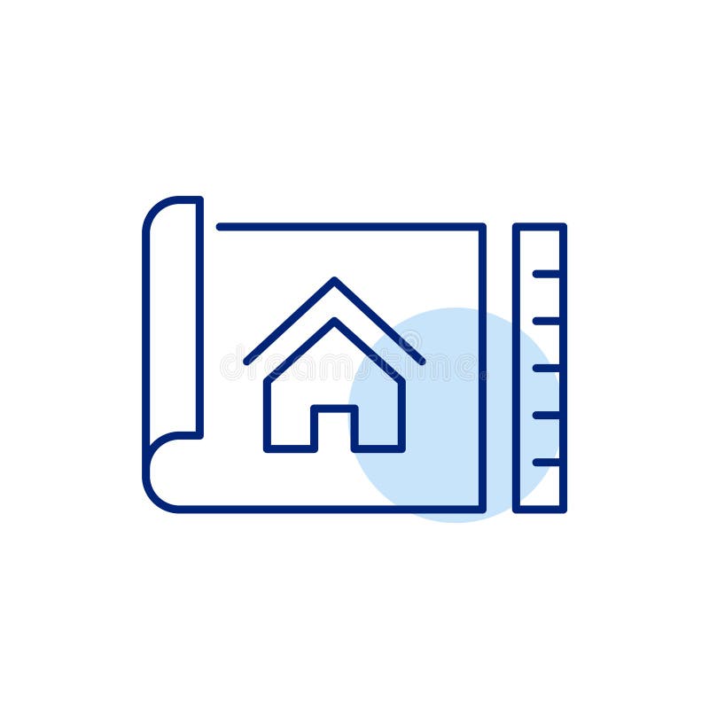 House Blueprint. Construction and Architecture. Pixel Perfect, Editable ...