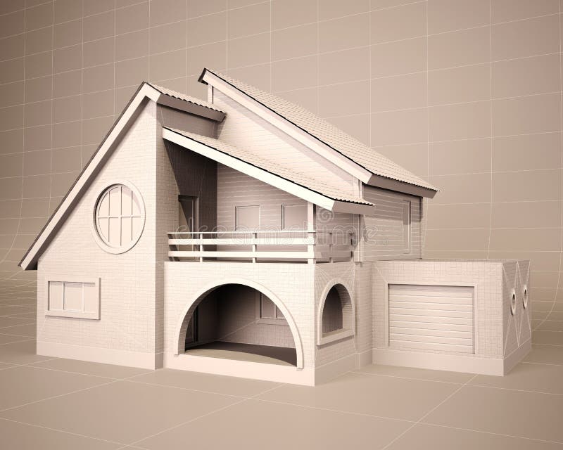 3D house blueprint stock illustration. Illustration of architecture ...