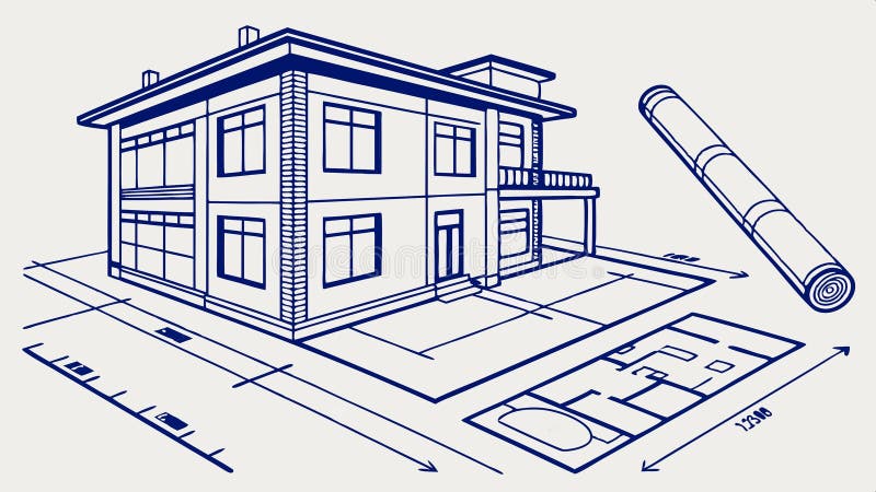 House Blueprint Design, Architectural Plan, Building Construction, and Home Design Vector Design ...