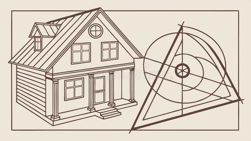 House Blueprint with Geometric Shapes, Architectural Plan Vector Design ...