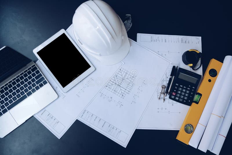 House Blueprint of Real Estate Project at Architect Engineer Workplace ...