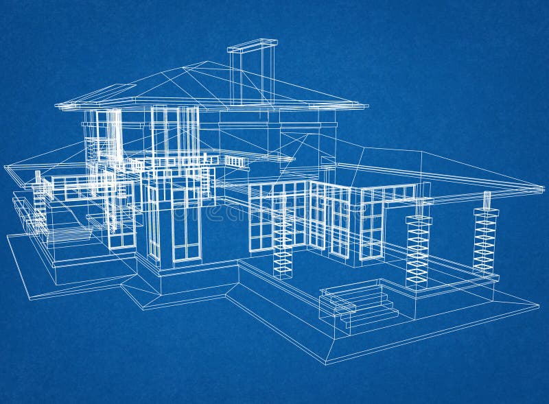 House Blueprint stock vector. Illustration of roof, hand - 31569596