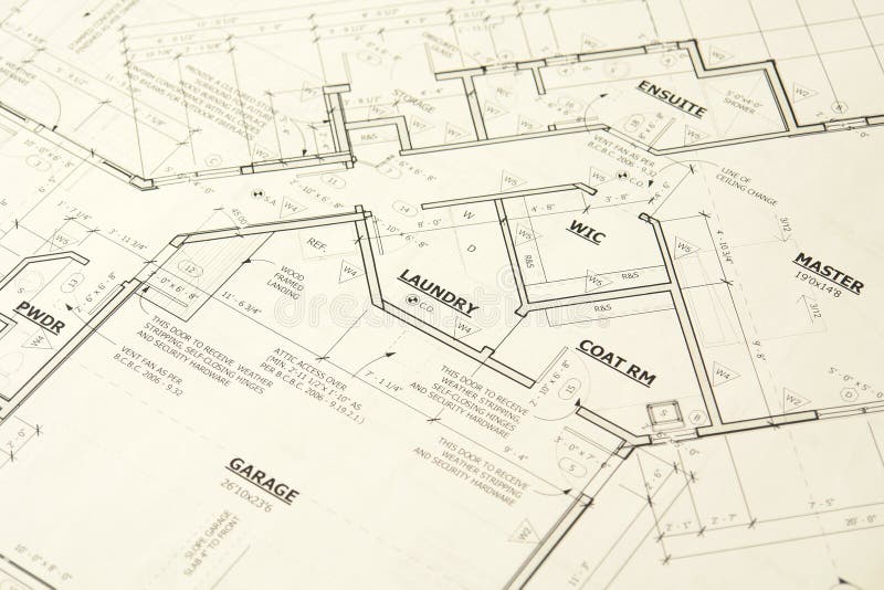 House Blueprints Plans stock photo. Image of bedroom, drawing - 5527680