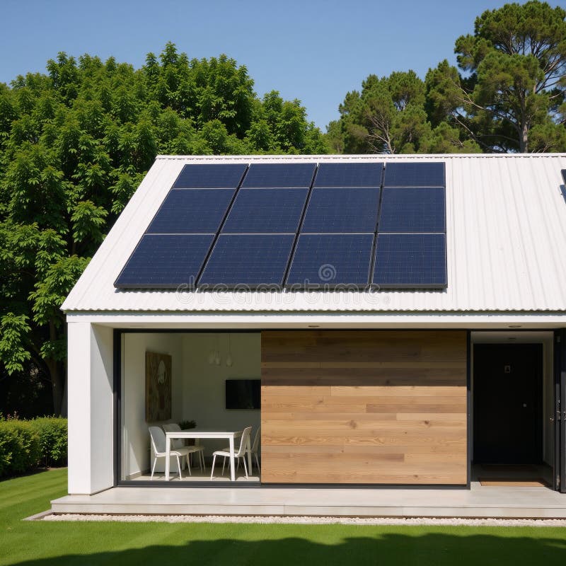 A House Boasts Solar Panels for an Ecofriendly Dwelling Stock ...