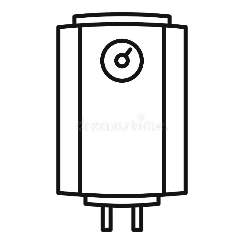 House Boiler Icon, Outline Style Stock Vector - Illustration of heat ...