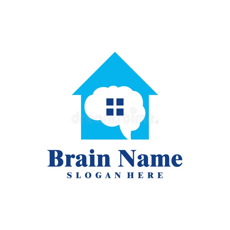 House Brain Logo Design Vector. Creative Brain with House Logo Concepts ...