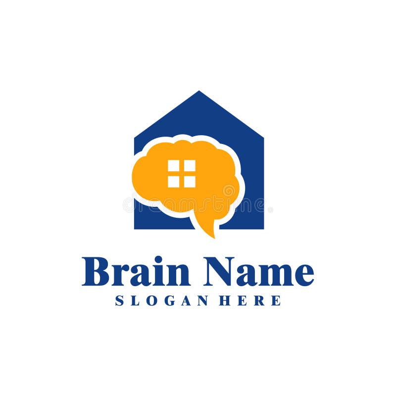 House Brain Logo Design Vector. Creative Brain with House Logo Concepts ...