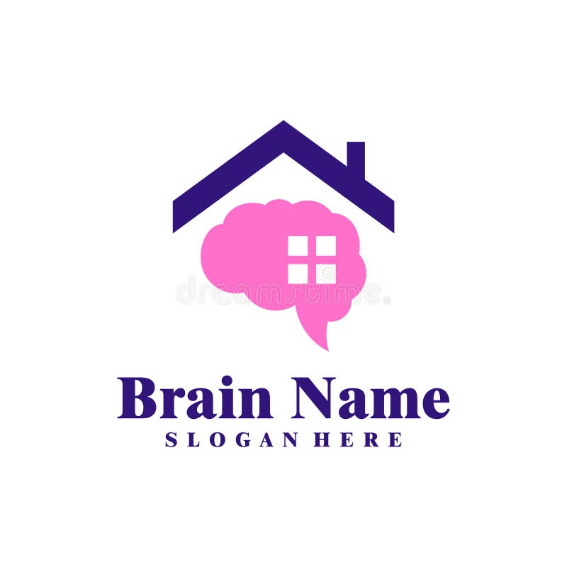 House Brain Logo Design Vector. Creative Brain with House Logo Concepts ...