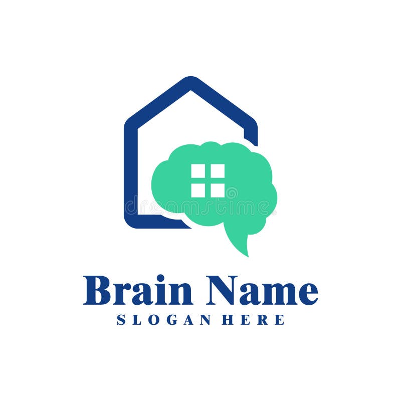House Brain Logo Design Vector. Creative Brain with House Logo Concepts ...