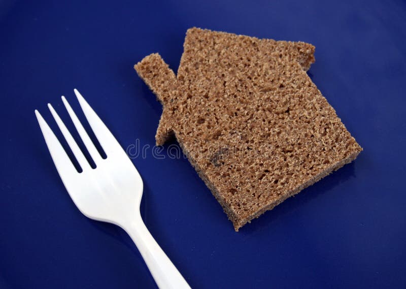 The house from bread. stock image. Image of insurance - 6381667