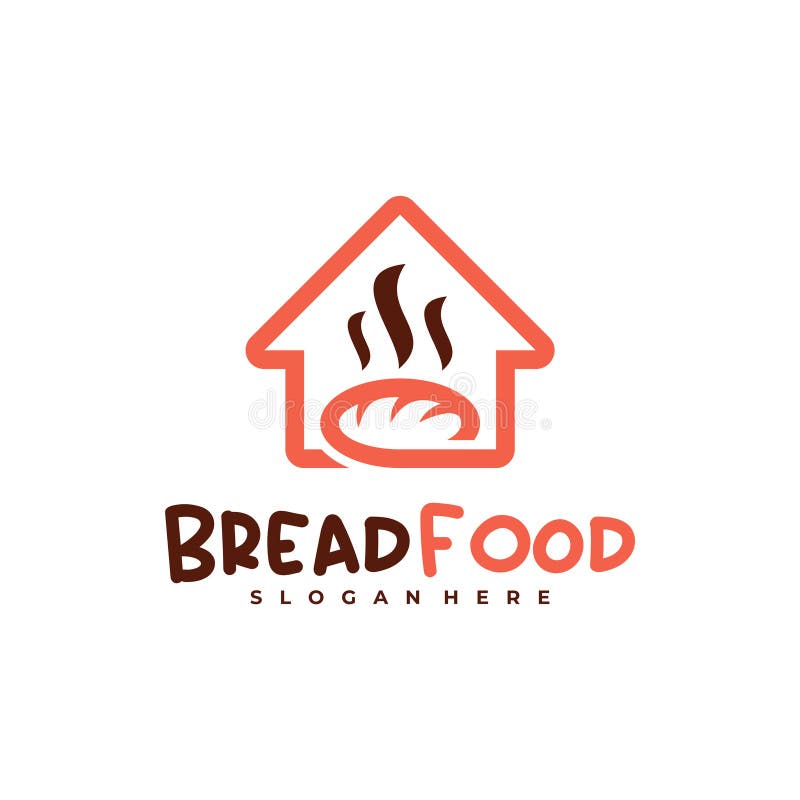 House Bread Food Logo Vector Template, Creative Bread with Home Logo ...