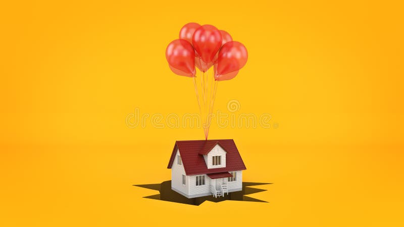 House on the Break, Concept. Stock Illustration - Illustration of house ...