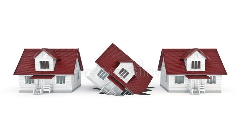 House on the Break, Concept. Stock Illustration - Illustration of ...